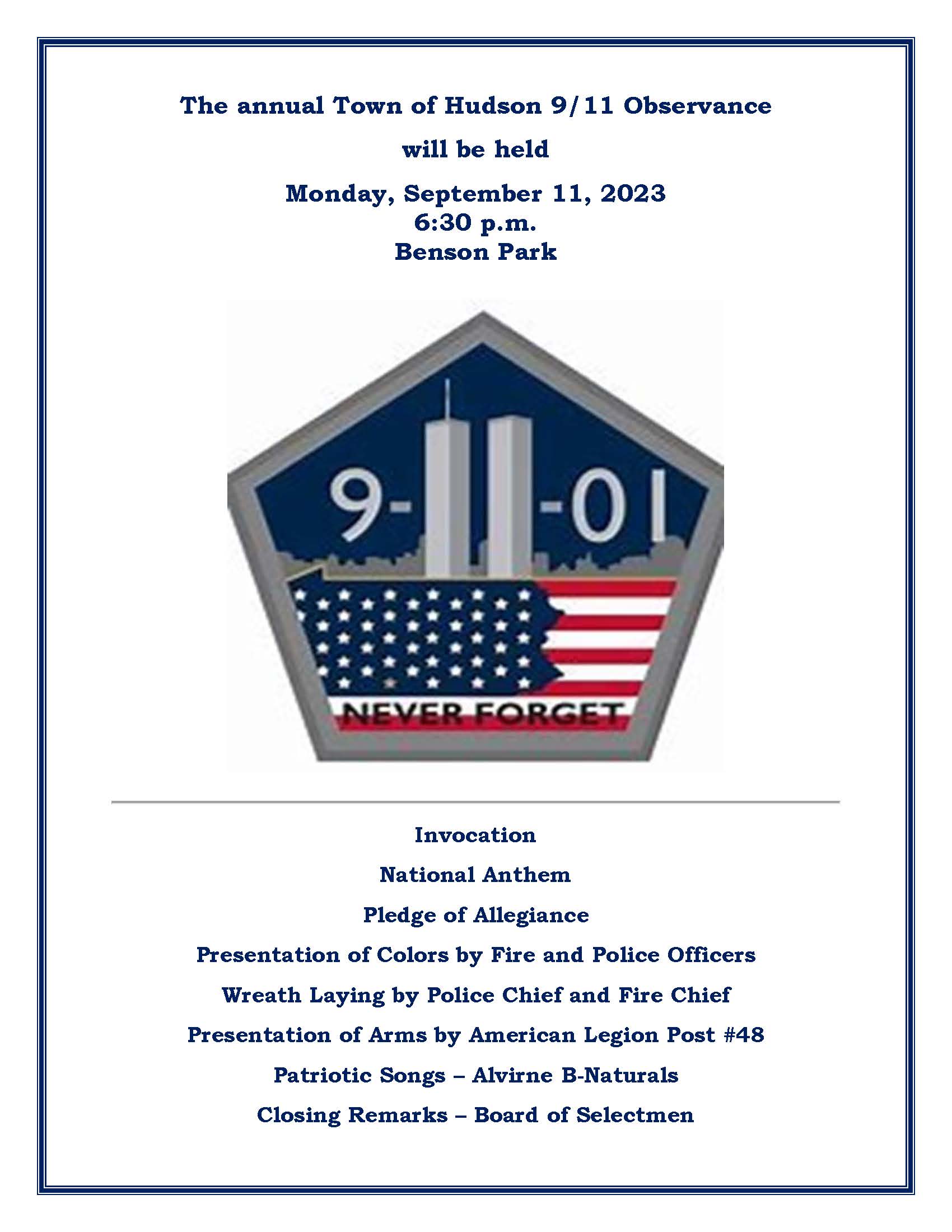 9/11 Observance | Hudson New Hampshire